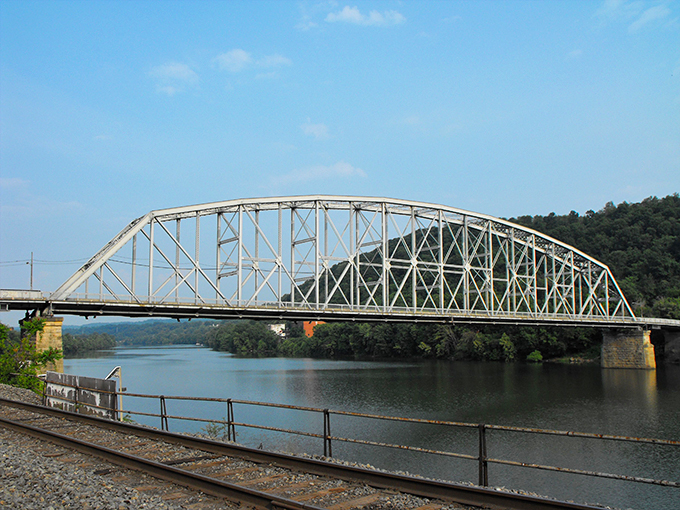 The Lane Bane Bridge spans the Monongahela with utilitarian grace, a vital connection for communities along this historic waterway.