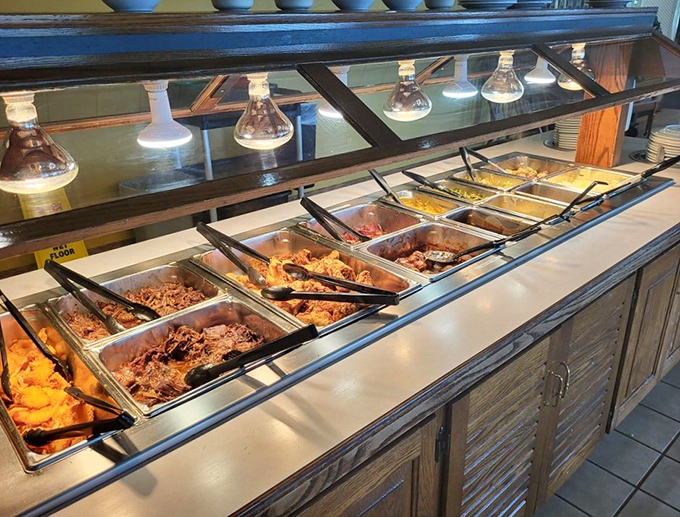 The buffet line stands ready like a gastronomic parade&mdash;each steaming tray promising flavors that make you question why you ever bother with trendy food fads.