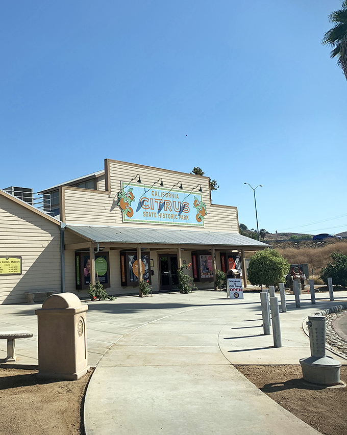 The California Citrus State Historic Park visitor center celebrates the humble orange that put Southern California on the map before movie stars did.