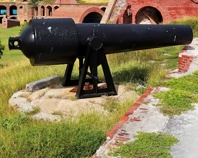 Silent sentinel: This cannon once stood ready to defend American waters but never fired a shot in battle&mdash;the military equivalent of being all dressed up with nowhere to go.