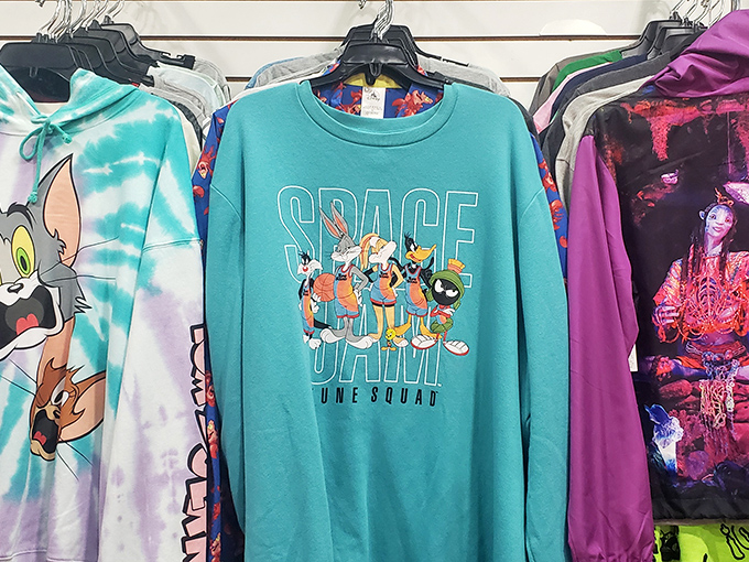 Space Jam meets tie-dye in this collection of graphic sweatshirts that scream "I'm not a regular parent, I'm a cool parent."