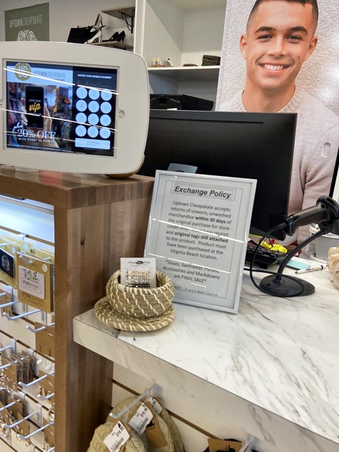 The checkout area blends technology with personal service. Modern amenities in a business built on recycling&mdash;the perfect balance.