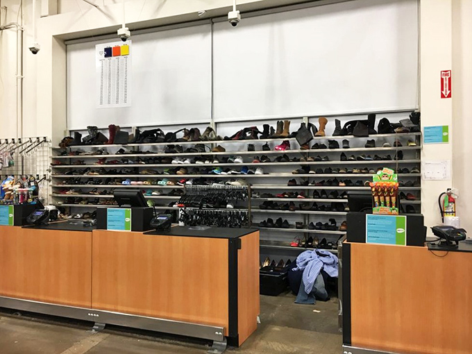 Command central: where treasures are tallied and transactions completed. The final step in your thrifting adventure awaits behind these counters.