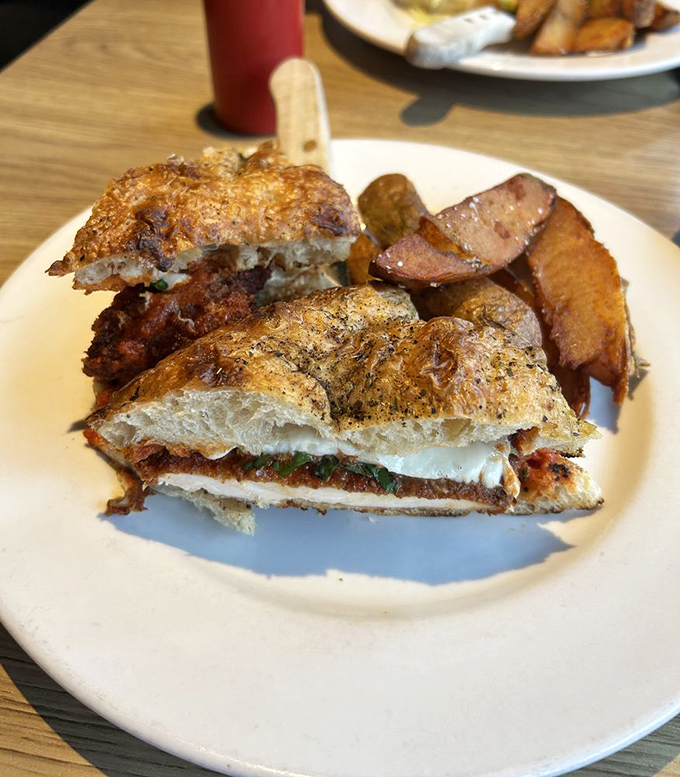 This chicken parmesan sandwich could convince a vegetarian to reconsider their life choices, temporarily at least.