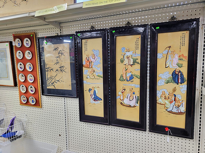 Asian-inspired artwork that transforms blank walls from "just moved in" to "worldly collector" without the international shipping fees. 