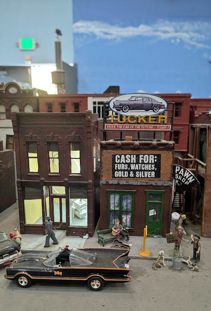 Urban landscapes buzz with tiny life, from vintage cars to pedestrians frozen in perfect moments.