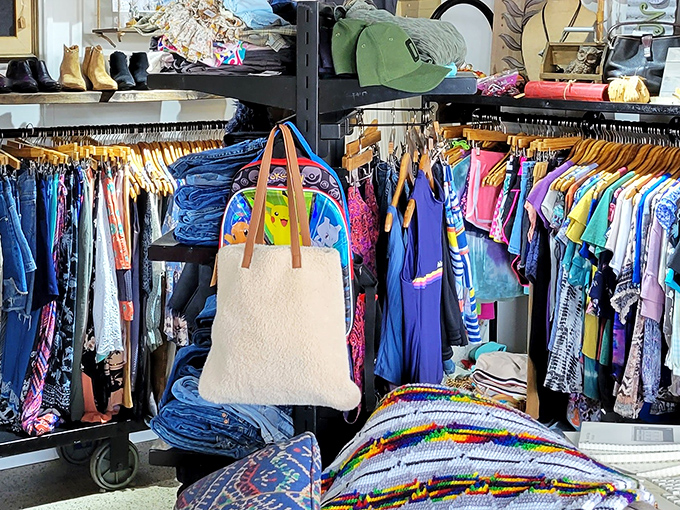 Vintage threads that would make any costume designer weep with joy, all waiting for their second act.