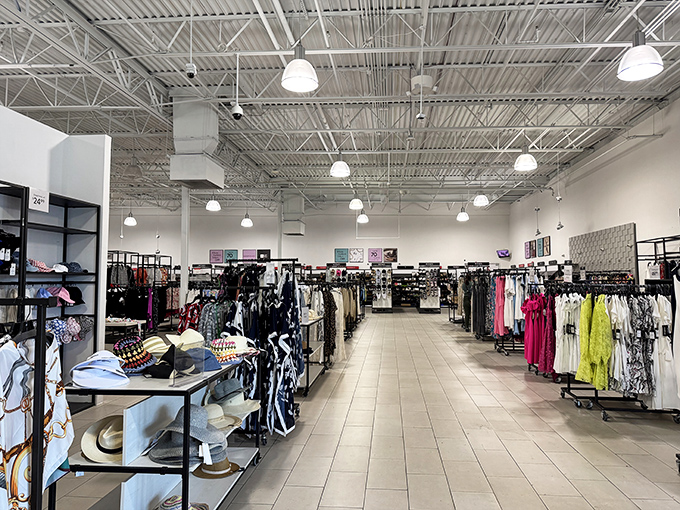 Inside the stores, retail paradise awaits with endless racks of possibility. The bright lighting is intentional&mdash;it keeps you alert for those hidden bargains.