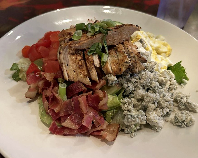 This Cobb salad has more carefully arranged sections than my retirement portfolio&mdash;and probably a better return on investment.