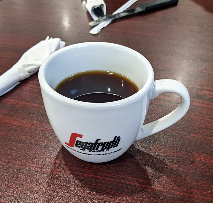 Coffee served in a proper mug &ndash; because some morning rituals deserve more respect than paper cups can provide.