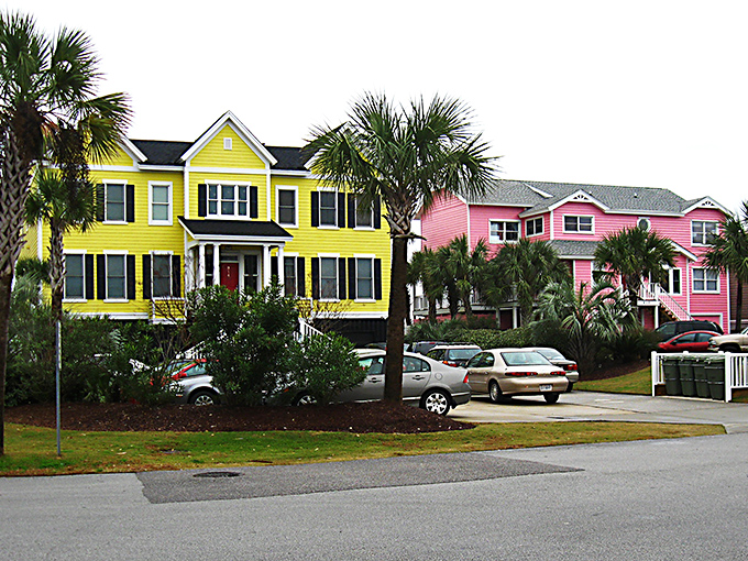 These candy-colored beach houses aren't just homes&mdash;they're landmarks for lost beachgoers: "We're staying near the pink one!"
