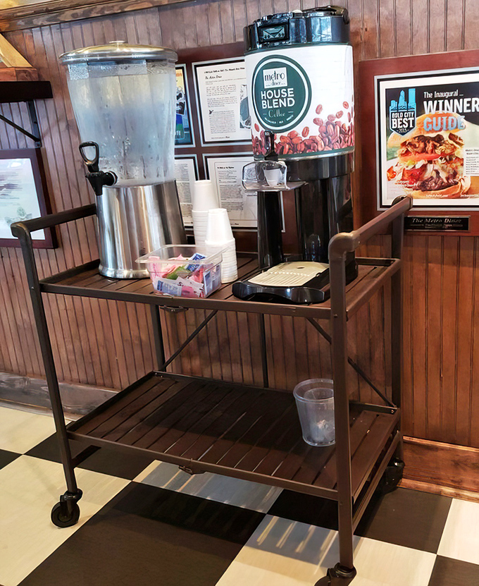 The self-serve coffee station&mdash;civilization's greatest achievement after electricity and indoor plumbing. Refills that don't require awkward waving.