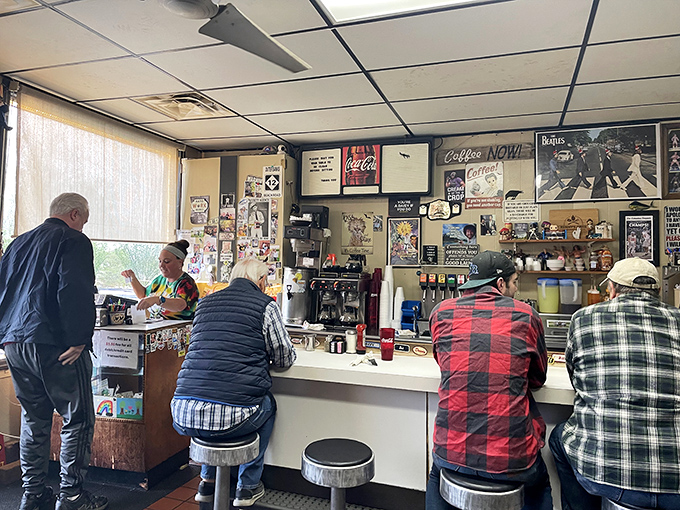 The counter&mdash;where solo diners find community, regulars exchange local news, and newcomers get the unfiltered pulse of small-town life.