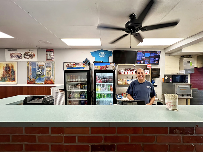 The counter—where dreams are ordered, assembled, and handed over. The sandwich equivalent of mission control.