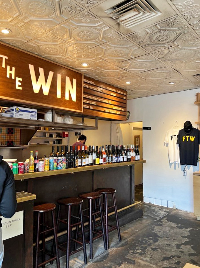 The bar area: where craft beers and California wines await to wash down your burger epiphany. Casual elegance without a hint of pretension.