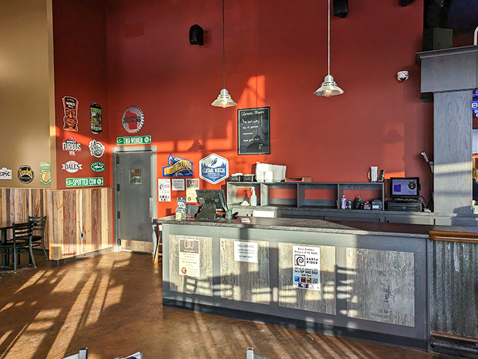 The counter where burger dreams come true. Simple, rustic, and ready to serve up happiness on a plate.