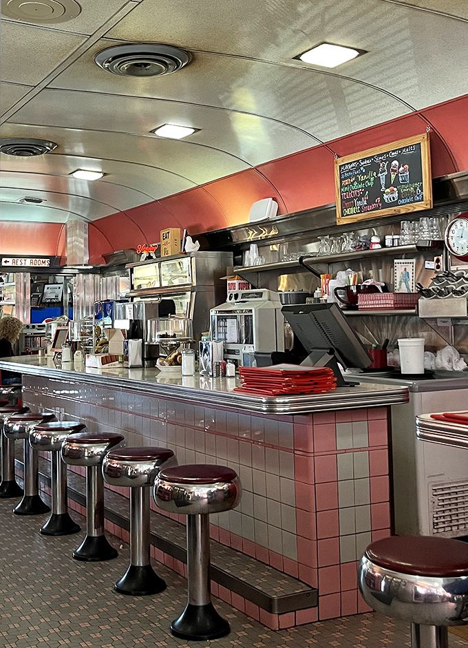 The counter where magic happens&mdash;coffee stays hot, pie slices appear, and friendly banter is always on the menu. No reservations required.