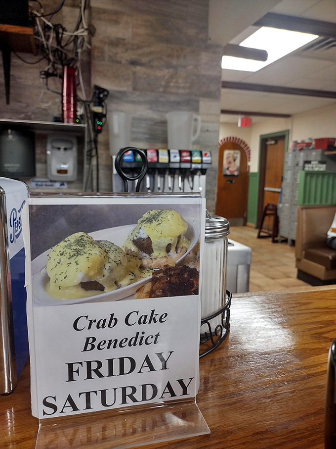 The counter area&mdash;part command center, part community hub&mdash;where coffee flows, orders fly, and the rhythm of diner life plays out like a well-rehearsed symphony.
