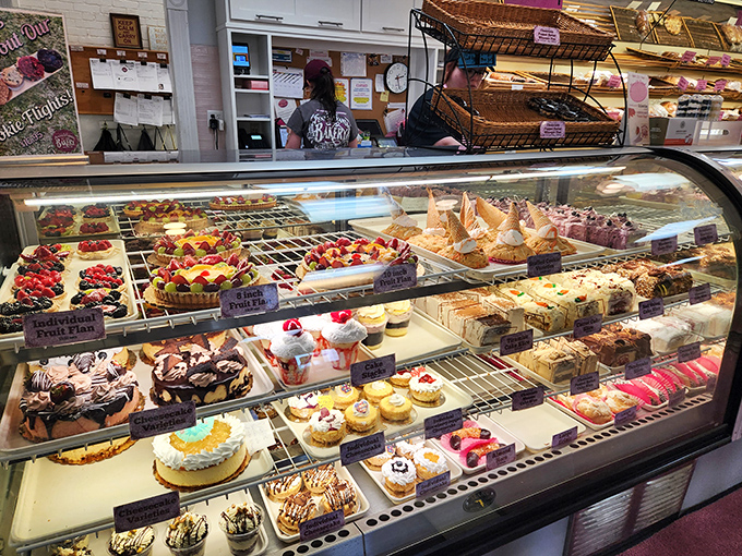 The pastry case: where dreams come true and diets go to die a delicious death.