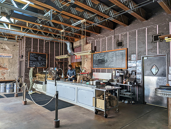 Where the magic happens&mdash;meat market meets barbecue joint in a counter service setup that keeps the focus squarely on what matters.