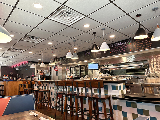 Counter seating: where solo diners become regulars and the best local tips are exchanged over coffee refills and pie.