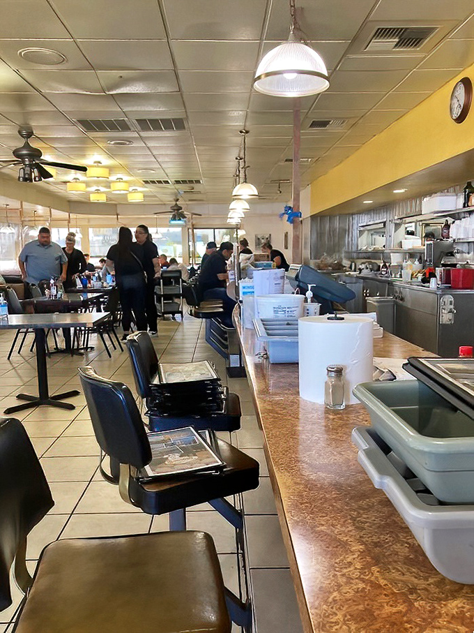 Counter culture at its finest &ndash; where regulars perch like breakfast connoisseurs, watching their meals come to life just feet away.