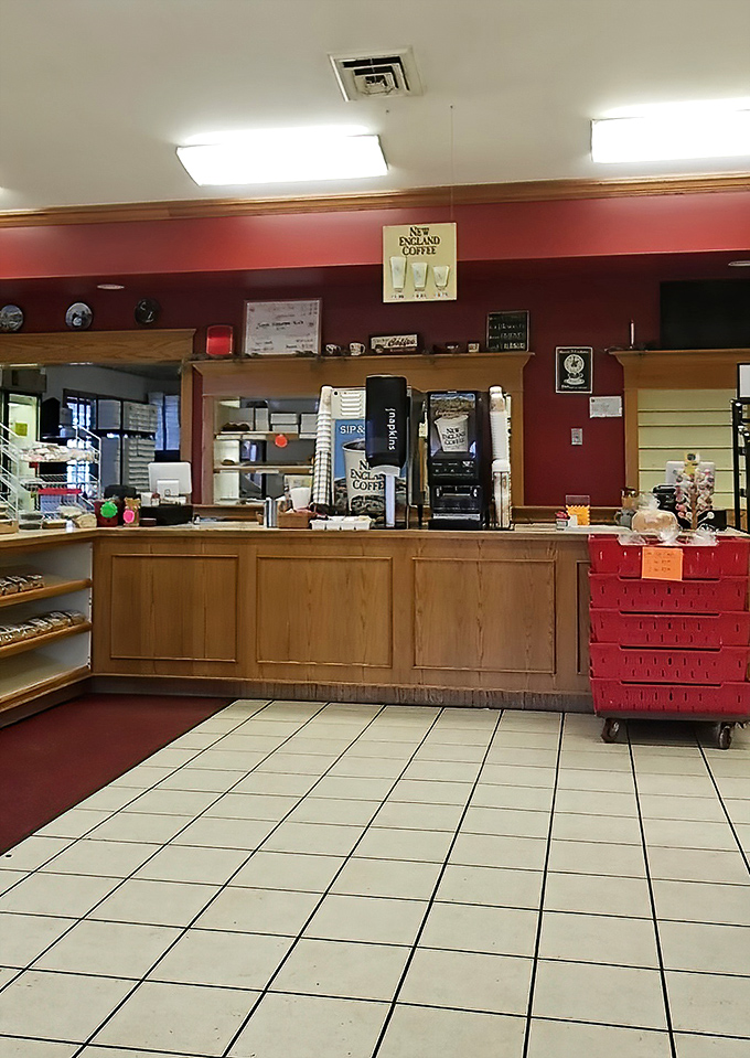 The counter area: where dreams come true and diets go to die, all with a friendly smile and a cup of coffee.