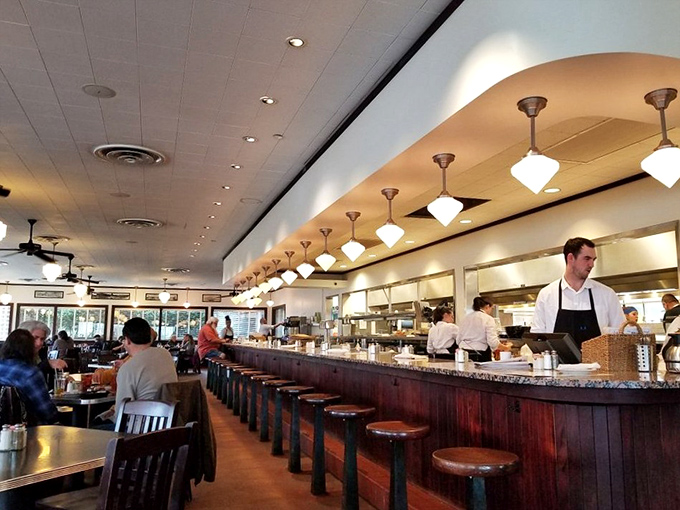 Counter seating: where solo diners become regulars and the kitchen's symphony plays out before you. Front-row tickets to the best show in Georgetown.