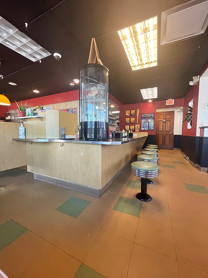 Classic diner counter seating where you can watch your breakfast come to life. Front-row tickets to the most delicious show in town.