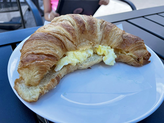 This croissant didn't just accept its egg filling&mdash;it embraced it, creating a breakfast union that would make any French baker nod in approval.