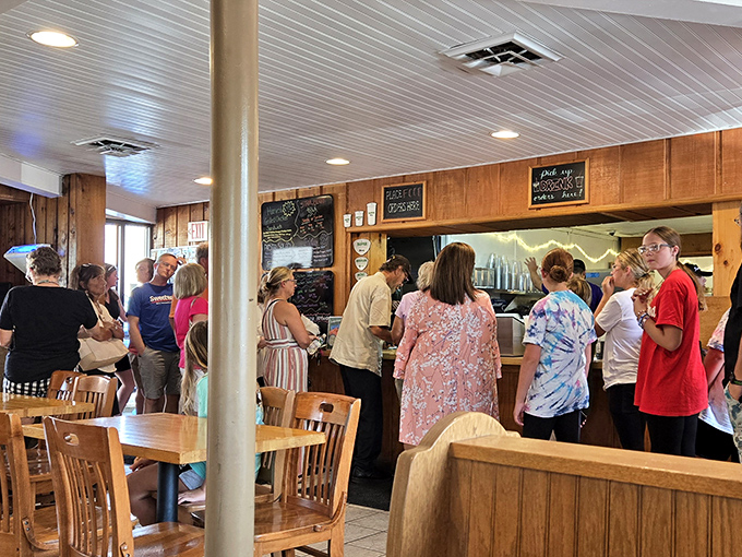 The line forms for a reason – locals and pilgrims alike queue up for their chance at frozen nirvana in this small-town ice cream mecca.