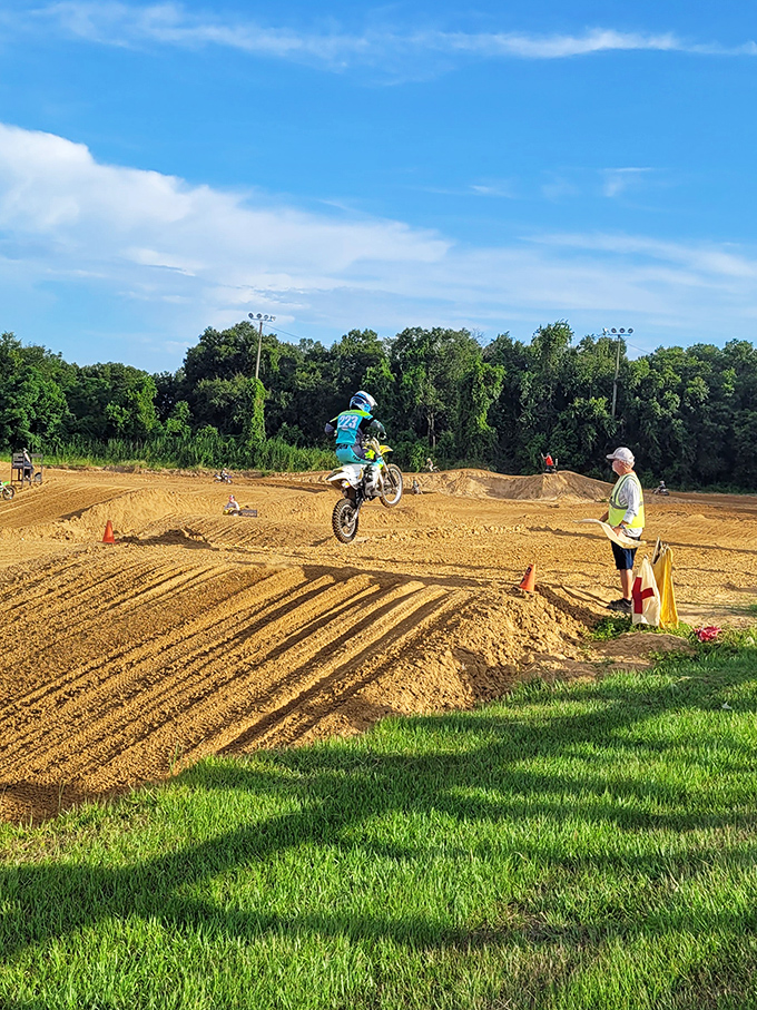 Weekend warriors find their dusty paradise at Dade City's motocross track, where the only app that matters is the throttle application.