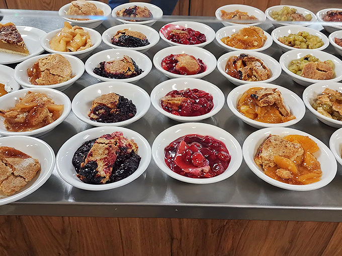 Cobbler paradise&mdash;where fruit and pastry unite in perfect harmony. The hardest decision you'll make today is which flavor to choose first.