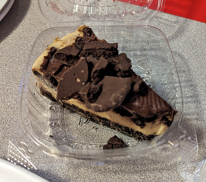 This isn't just cheesecake—it's a chocolate-marbled masterpiece that somehow manages to be both light and decadent at the same time.