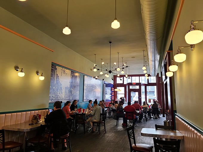 The dining room hums with the symphony of clinking forks, coffee refills, and the satisfied murmurs of people making memories over maple syrup.