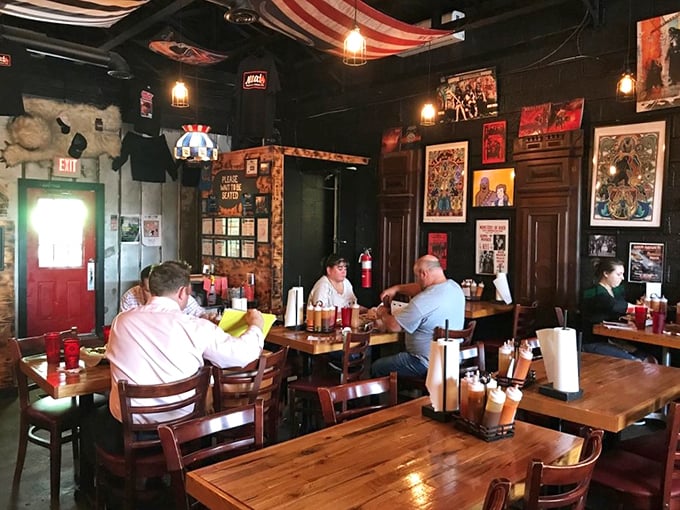 Where conversations flow as freely as the BBQ sauce. The dining room buzzes with the satisfied murmurs of people having religious experiences with smoked meat.