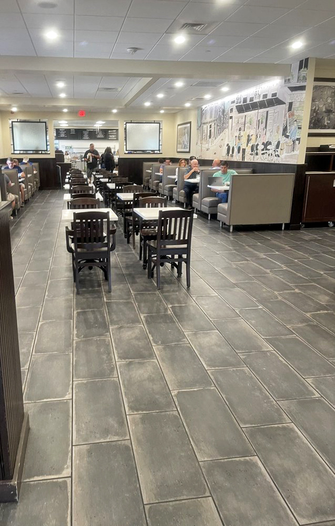 The dining room at Wright's&mdash;where strangers become friends united by the universal language of "mmmmm." Everyone's here for the same delicious reason.