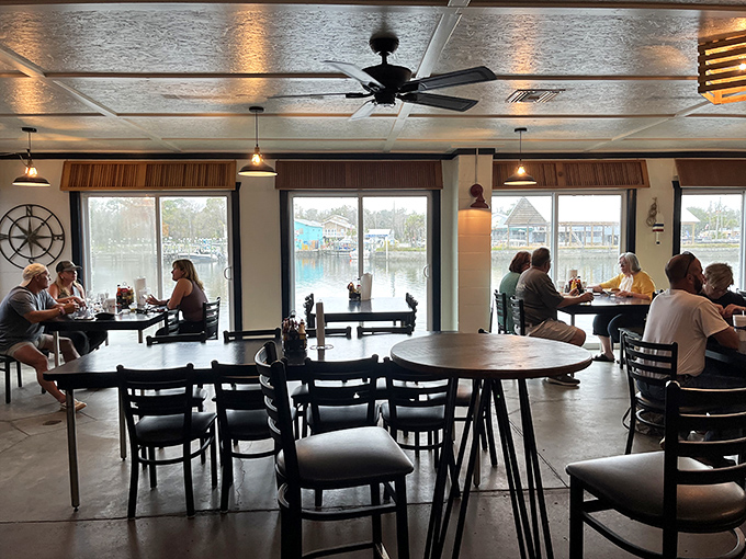Waterfront dining where the view competes with the food &ndash; tables positioned perfectly for watching boats while tackling your seafood platter.