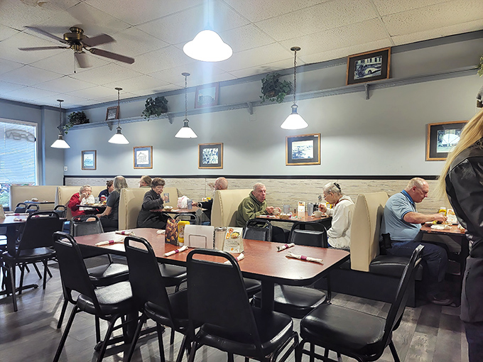 Morning regulars holding court at their usual tables &ndash; the true sign of a beloved local institution that's doing something right.
