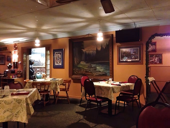 Warm lighting, northwoods-themed artwork, and tables set for memorable meals&mdash;the dining room at Dreamland embodies the supper club ethos of unhurried enjoyment.
