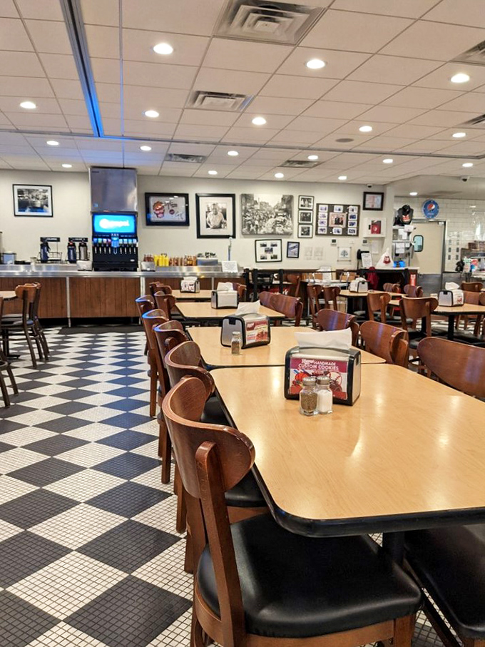The dining room's wooden chairs have supported generations of happy eaters. If they could talk, they'd say "order the pastrami."
