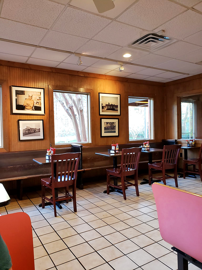 Wooden booths bathed in natural light create the perfect setting for the serious business of barbecue appreciation and napkin consumption.