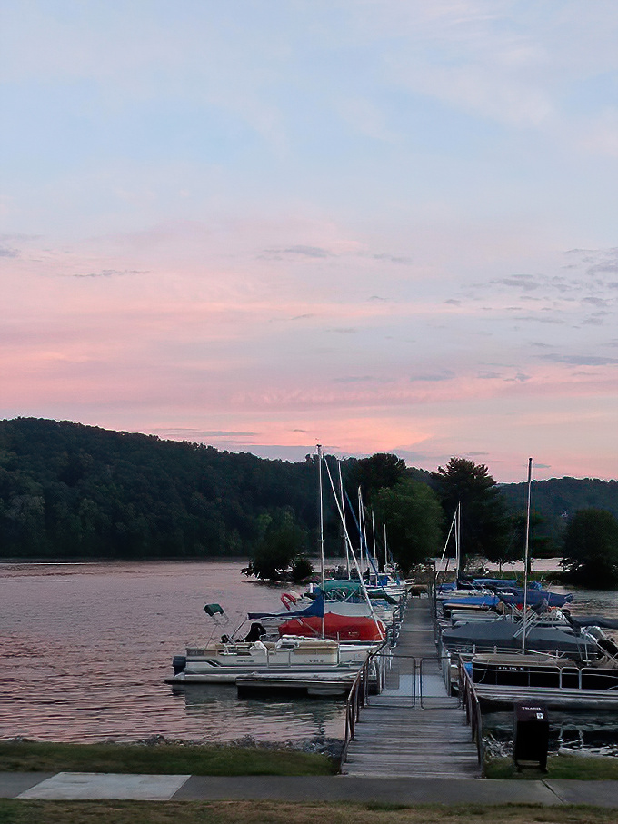 Sunset marina magic &ndash; where boats rest after a day of adventure and humans contemplate one more day of vacation.