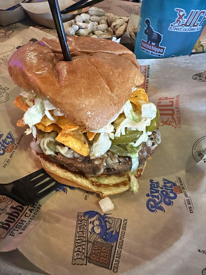 Innovation meets comfort food in this Dorito-crusted burger. It's what would happen if your midnight snack cravings and lunch plans had a beautiful baby.