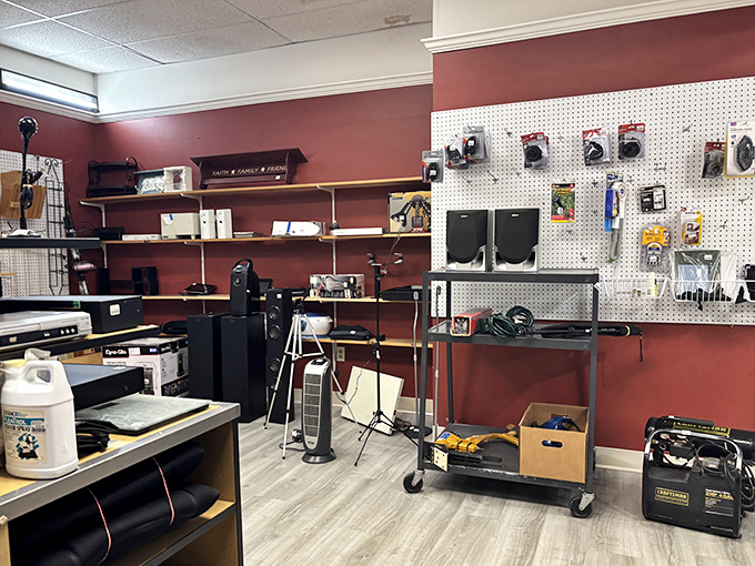 From speakers to gadgets, the electronics section proves one person's outdated is another's perfectly adequate. Tech treasures abound.