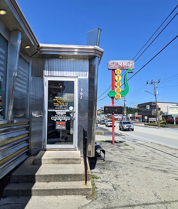 The entrance beckons with its vintage charm. The address may be 791, but the year inside could be 1955.