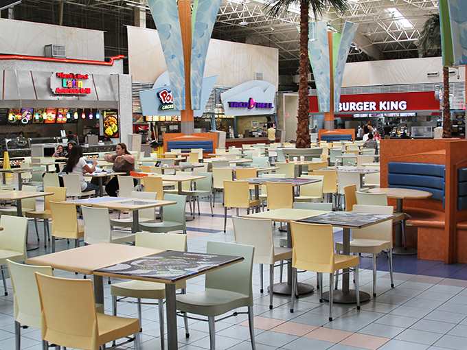 The food court: where shopping marathoners refuel before tackling the next wing of this retail labyrinth.