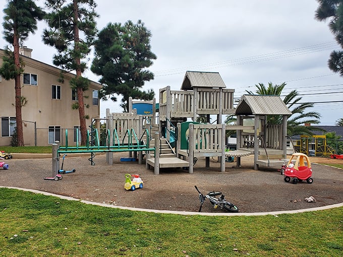 Fort Lots-o-Fun Park proves that playgrounds aren't just for kids when grandparents need somewhere to burn energy too.