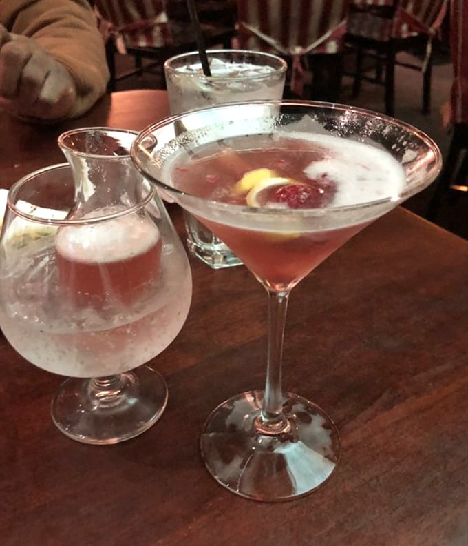 Cocktails that prove Rosie's isn't just about the food. That martini is dressed better than most people at a fancy wedding.