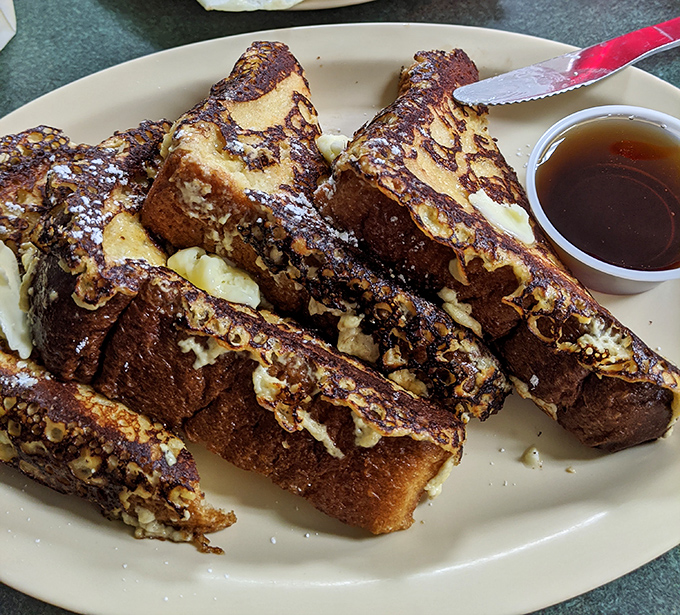 French toast that's achieved that perfect golden-brown exterior while maintaining a custardy center&mdash;the breakfast equivalent of winning the lottery. 